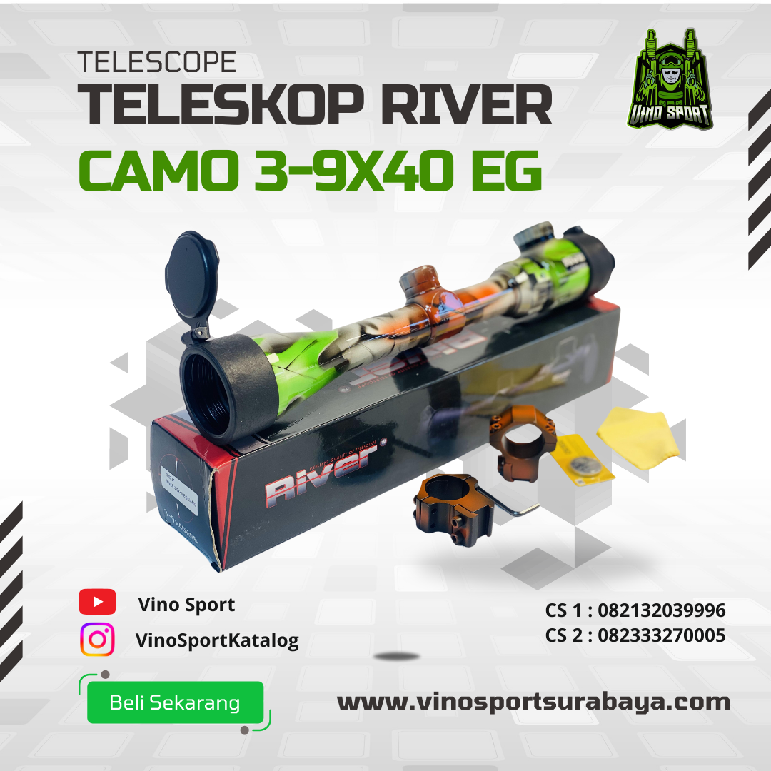 TELESCOPE RIVER CAMO 3-9X40EG | Vino Sport Surabaya